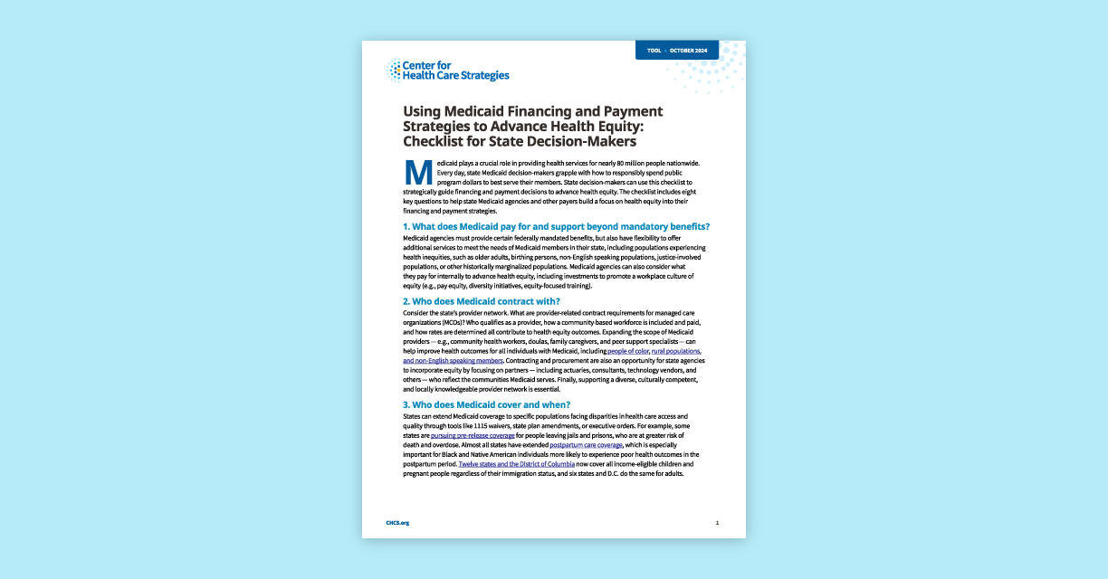 Using Medicaid Financing and Payment Strategies to Advance Health ...
