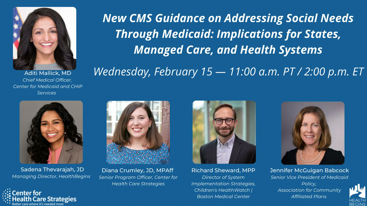 New CMS Guidance on Addressing Social Needs Through Medicaid ...